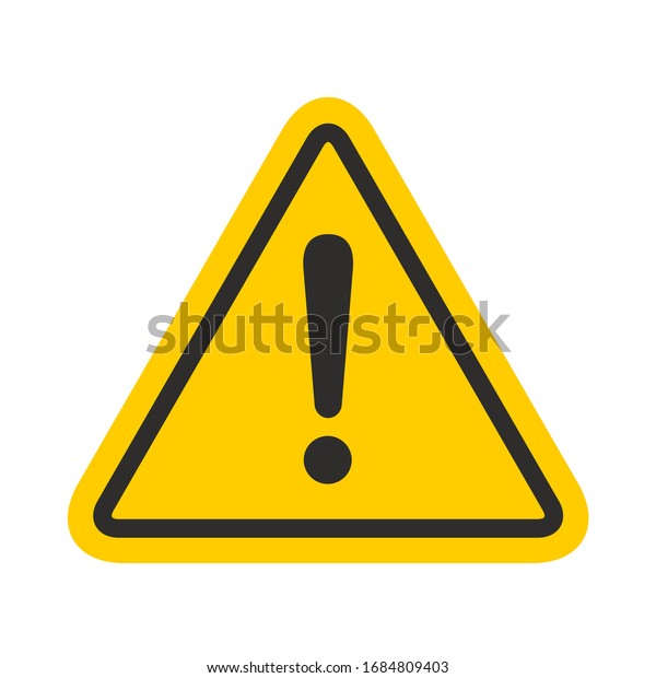 Signo de atención de aviso de peligro con símbolo de signo de exclamación