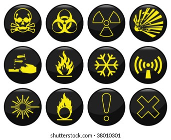Hazard Warning Related Icon Set Each: ภาพประกอบสต็อก 38010784 ...