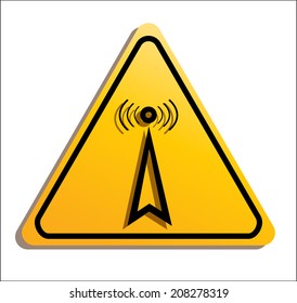 Hazard Warning Sign Post Stock Vector (Royalty Free) 208278319 ...