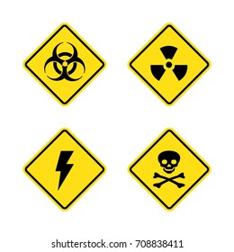 Warning Danger Signs Vector Illustration: vector de stock (libre de ...