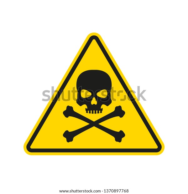 Hazard or warning sign with skull and bones. Toxic and chemical poison ...