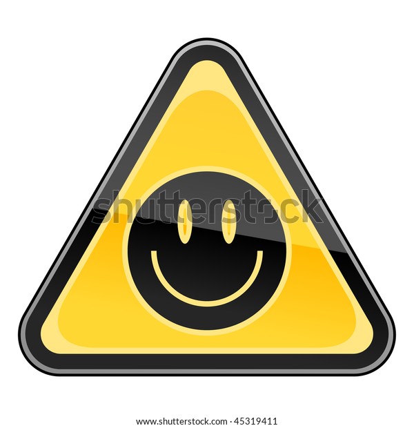 Hazard Warning Sign Smiley Face Symbol Stock Vector (Royalty Free ...