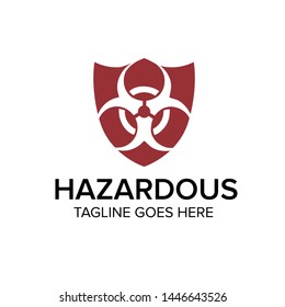 Hazardous Symbol On Shield Logo Template Stock Vector (Royalty Free ...