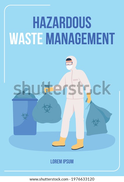 Hazardous Waste Management Poster Flat Vector Stock Vector (Royalty ...