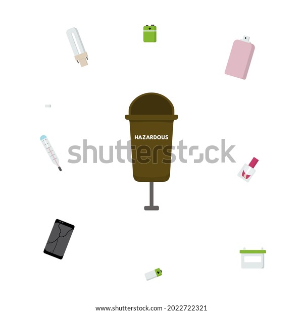 Hazardous Waste Sorting Set Vector Illustration Stock Vector (Royalty ...