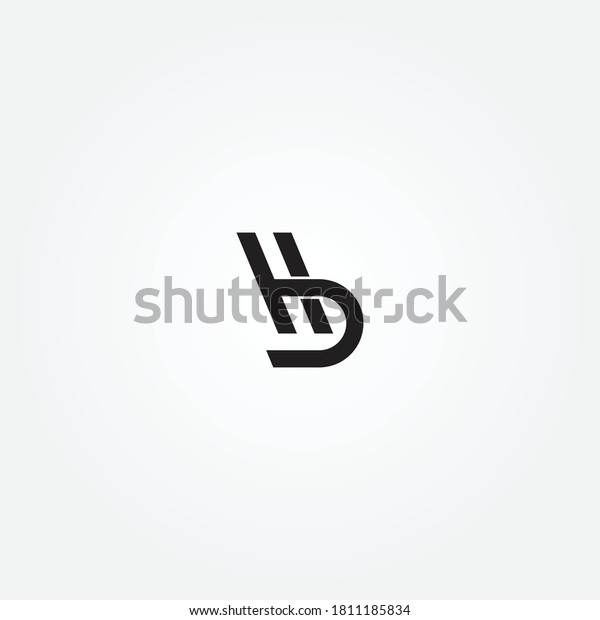 Hb Bold Black Monogram Logo Design Stock Vector (Royalty Free ...
