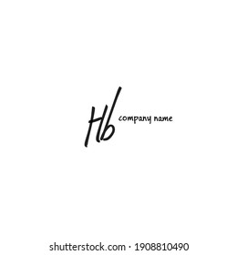 Hb White Background Handwritten Logo Stock Vector (Royalty Free ...