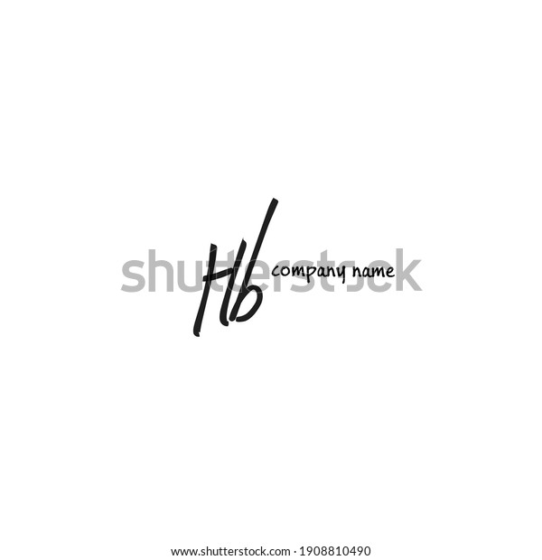 Hb White Background Handwritten Logo Stock Vector (Royalty Free ...