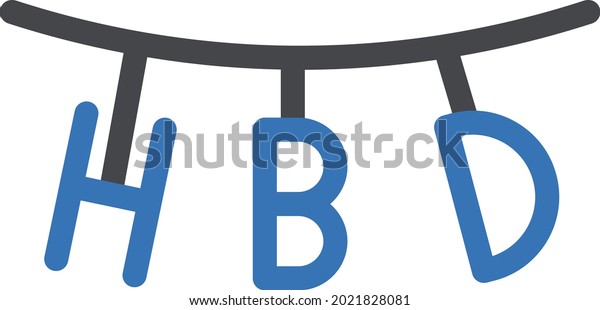 Hbd Vector Illustration Isolated On Transparent Stock Vector (Royalty ...