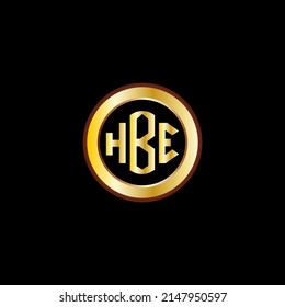 Hbe Three Letter Logo Design Gold Stock Vector (Royalty Free ...
