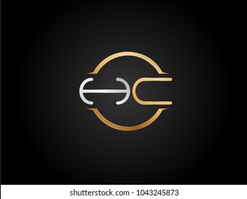Hc Circle Shape Letter Logo Design Stock Vector (Royalty Free ...