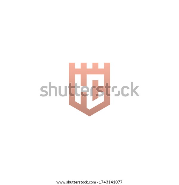 Hc Monogram Logo Fort Shield Shape Stock Vector (Royalty Free ...