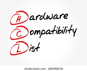 Hcl Hardware Compatibility List Acronym Technology Stock Vector (Royalty Free) 1803908134 ...