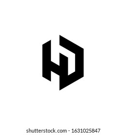 Hd Hhd Letter Logo Design Polygon Stock Vector (Royalty Free ...
