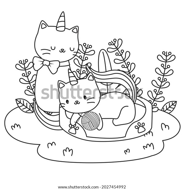 Hd Printable Caticorn Cat Unicorn Anime Stock Vector (Royalty Free ...