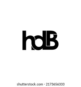 Hdb Typography Letter Monogram Logo Design Stock Vector (Royalty Free ...
