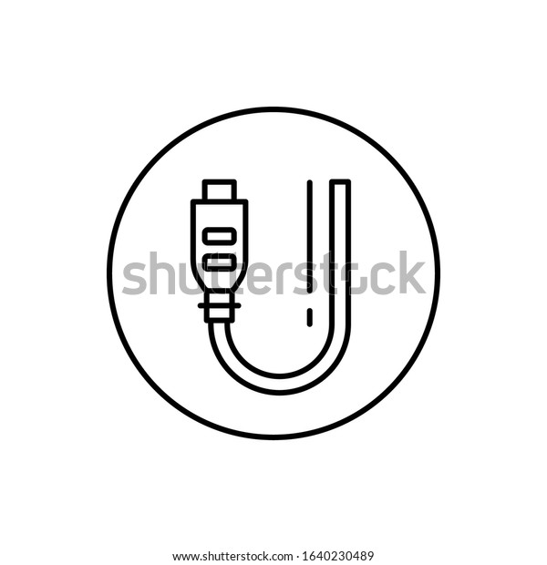 Hdmi Connector Icon Simple Line Outline Stock Vector (Royalty Free ...