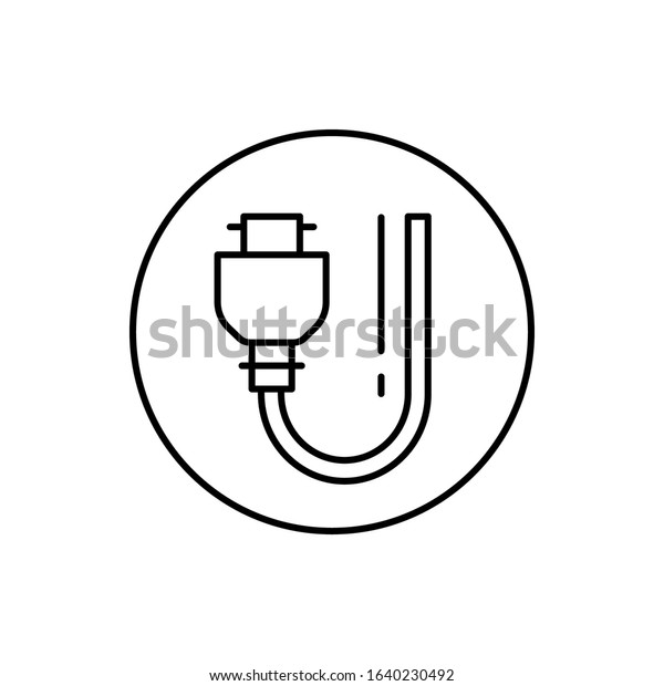 Hdmi Connector Icon Simple Line Outline Stock Vector (Royalty Free ...