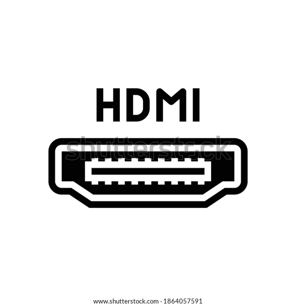 Hdmi Port Glyph Icon Vector Hdmi Stock Vector (Royalty Free) 1864057591
