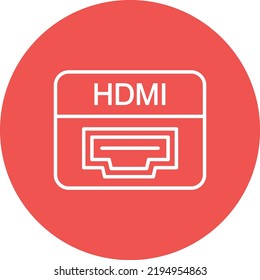 Hdmi Port Line Circle Icon Vector Stock Vector (Royalty Free ...