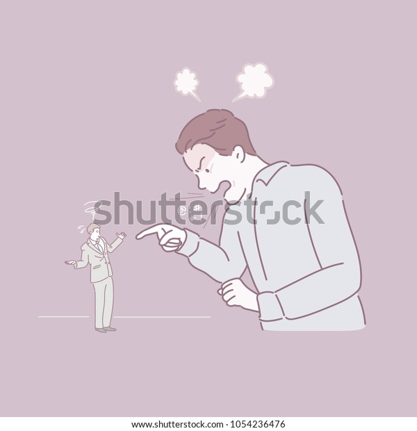 He Being Scolded By His Boss Stock Vector (Royalty Free) 1054236476
