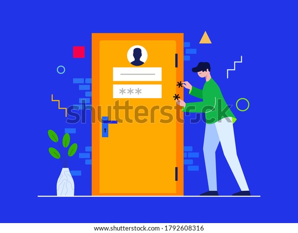 He Should Open Door Login Get Stock Vector (Royalty Free) 1792608316
