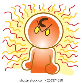 He Very Angry Mad Red Man Stock Vector (Royalty Free) 256374850