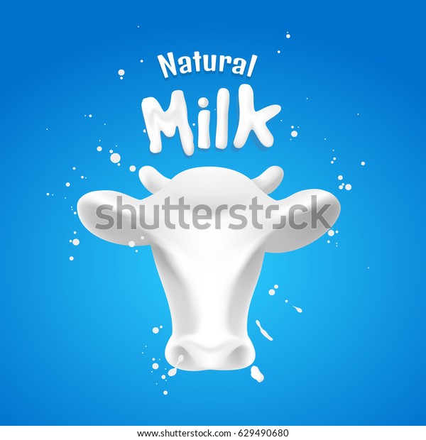 Head Abstract Cow Milk Splash On Stock Vector (Royalty Free) 629490680