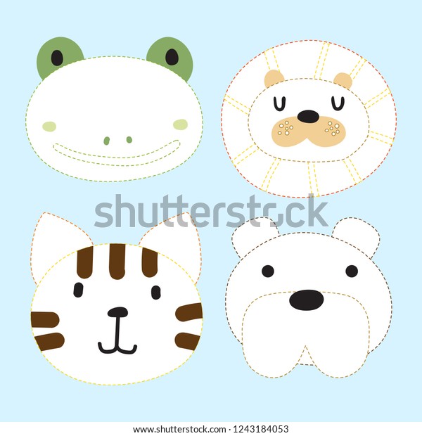 Head Animals Line Drawing Vector Design Stock Vector (Royalty Free ...