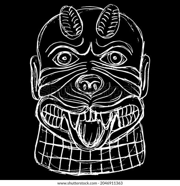 Head Assyrian Babylonian Evil Monster Demon Stock Vector (Royalty Free ...