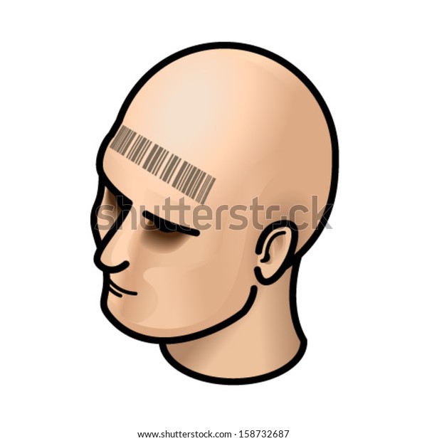 Head Barcode Stamped Across Forehead Stock Vector (Royalty Free ...