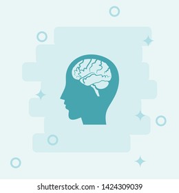 Head Brain Icon Simple Icon Blue Stock Vector (Royalty Free) 1424309039 ...
