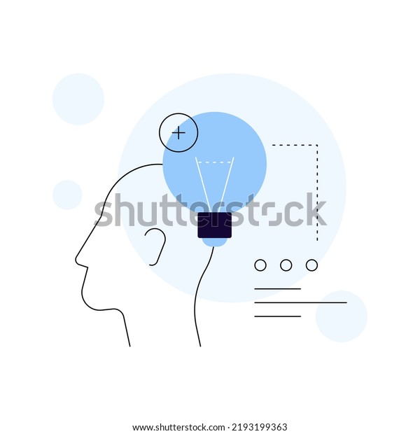 Head Bulb New Idea Thinking Process Stock Vector (Royalty Free ...