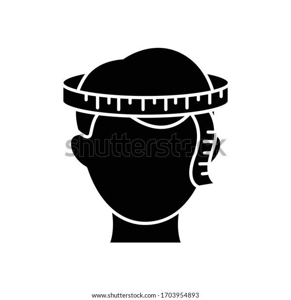 Head Circumference Black Glyph Icon Human Stock Vector (Royalty Free ...