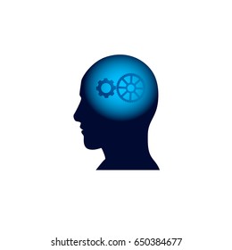 Head Cog Wheel Brain Brainstorm Thinking Stock Vector (Royalty Free ...
