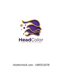 Head Color Illustration Vector Template Stock Vector (Royalty Free ...