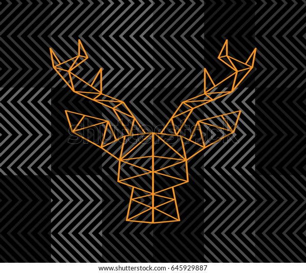 Head Deer Triangles Patterns Abstract Geometric Stock Vector (Royalty ...