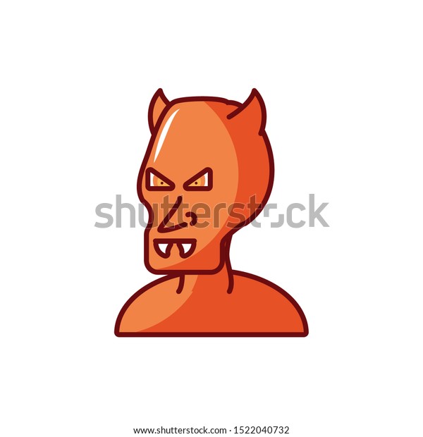 Head Devil Horns On White Background Stock Vector (Royalty Free ...