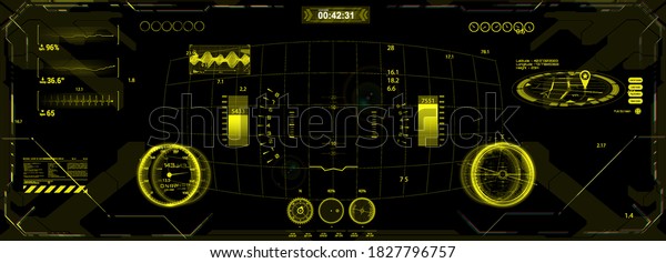 Head Display Cockpit Design Hud Gui 库存矢量图（免版税）1827796757 | Shutterstock