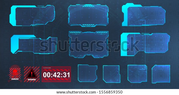Head Display Interface Screens Futuristic Data Stock Vector (Royalty ...