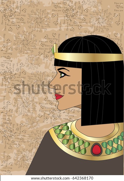 Head Egyptian Queen Cleopatra Profile On Stock Vector (Royalty Free ...