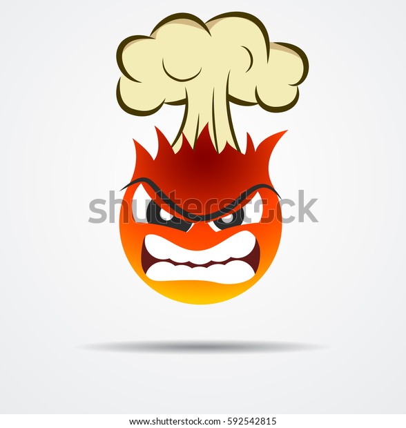 Head Explosion Emoticon Flat Design Stock Vector (Royalty Free) 592542815