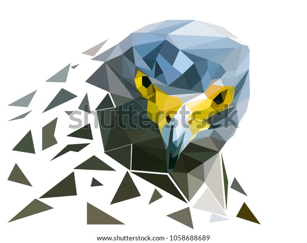 Head Falcon Bird Polygon Look Us Stock Vector (Royalty Free) 1058688689