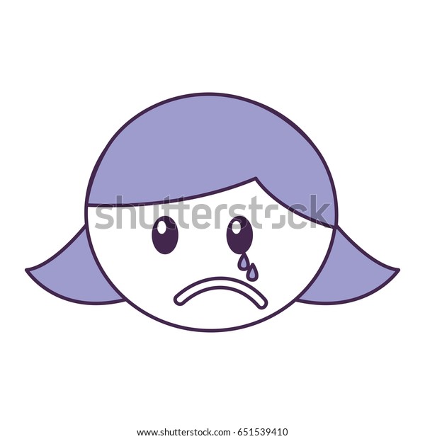 Head Girl Crying Expression Stock Vector (Royalty Free) 651539410 ...