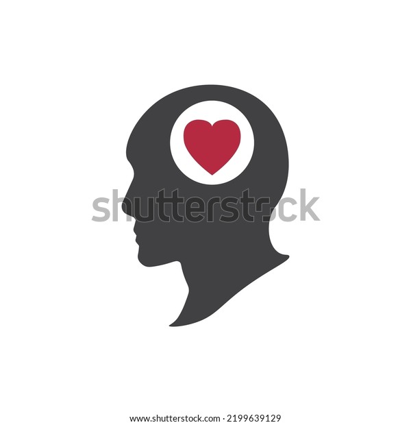 Head Heart Icon Simple Line Outline Stock Vector (Royalty Free ...