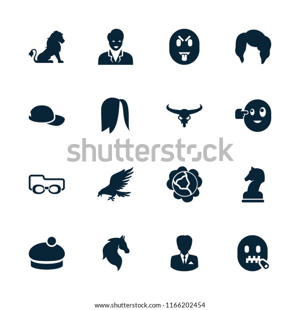 Head Icon Collection 16 Head Filled Stock Vector (Royalty Free ...