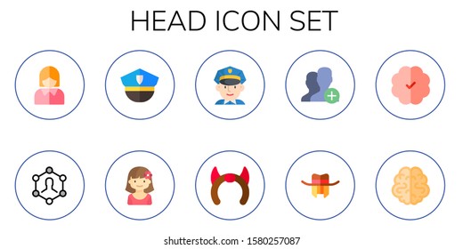 Head Icon Set 10 Flat Head Stock Vector (Royalty Free) 1580257087 ...