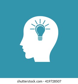 Blue Square Head Light Bulb Idea: ilustración de stock 275109980 ...