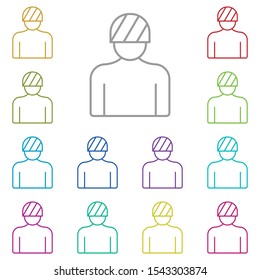 Head Injury Bone Multi Color Icon Stock Vector (Royalty Free ...