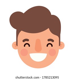 Head Man Cartoon Smiling Design Boy Stock Vector (Royalty Free ...
